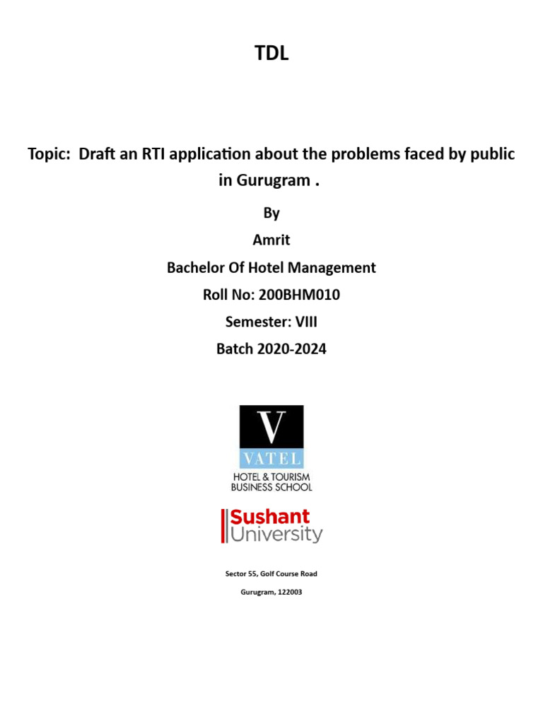 TDL Assignment | PDF