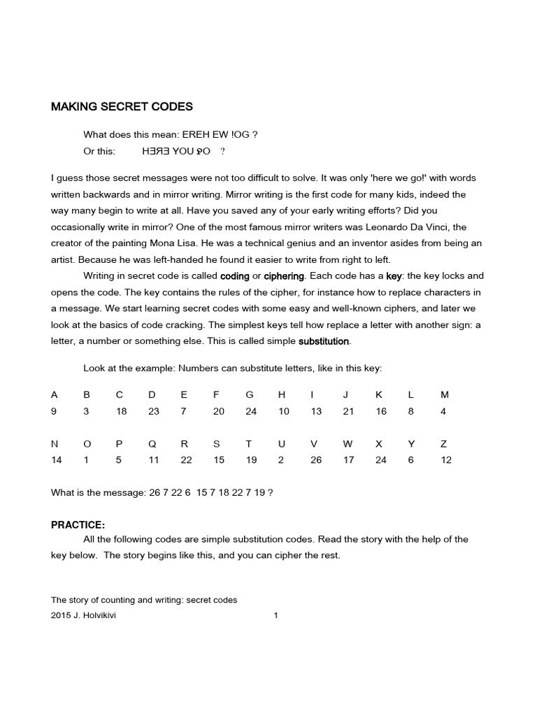 Writing Secretcodes | Download Free PDF | Cryptography | Telegraphy