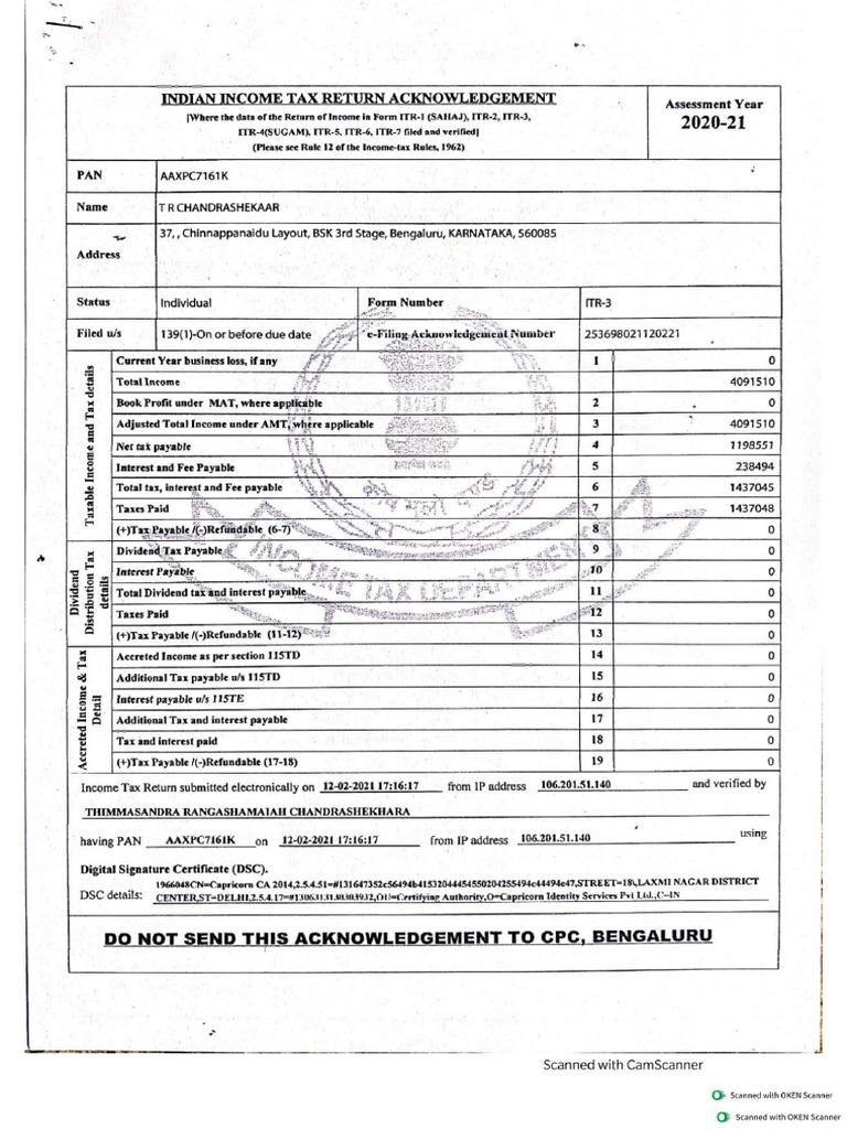 TRC Itr 2020-21 | PDF