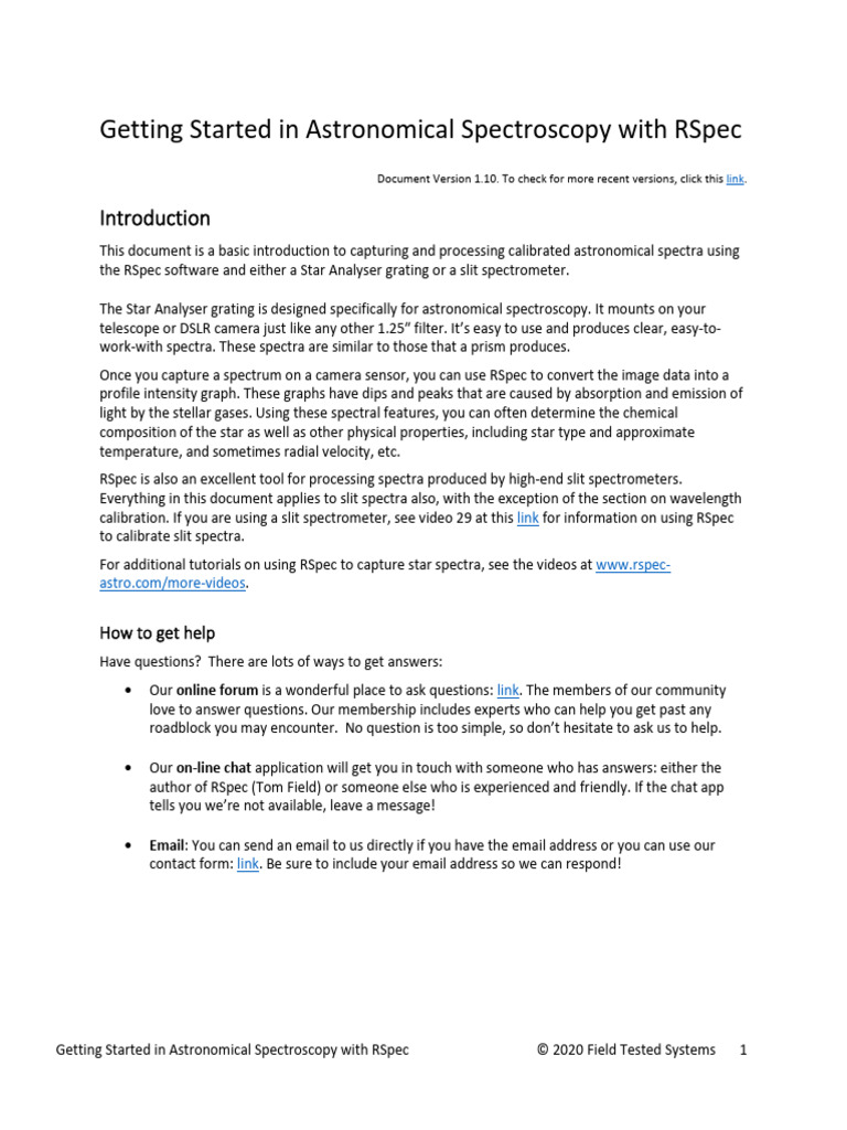 Intro to Astronomical Spectroscopy | PDF | Spectroscopy | Absorption ...