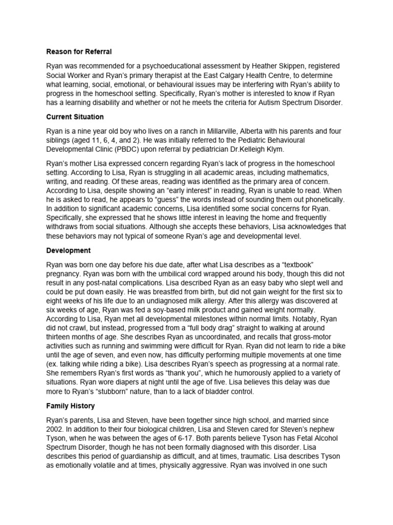 Report-sample.675 | PDF | Wechsler Adult Intelligence Scale | Psychology