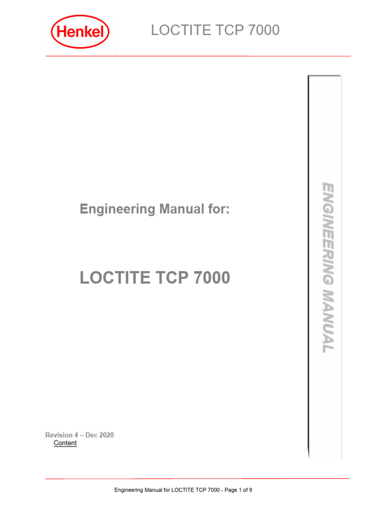 LOCTITE TCP 7000 Engineering Manual | PDF | Trademark | Legal Liability