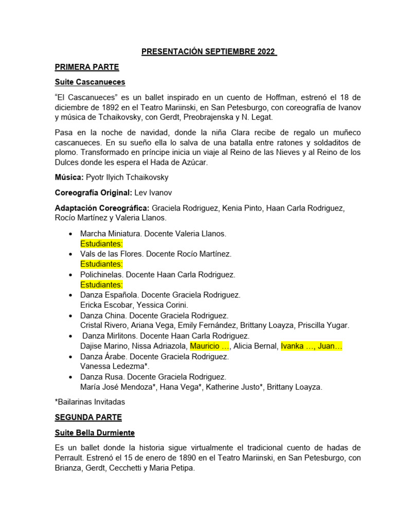 Programa de mano Teatro Municipal 2022 | Descargar gratis PDF | El cascanueces | Ballet