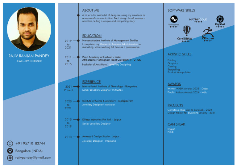 Resume Rajiv | PDF | Jewellery | Decorative Arts