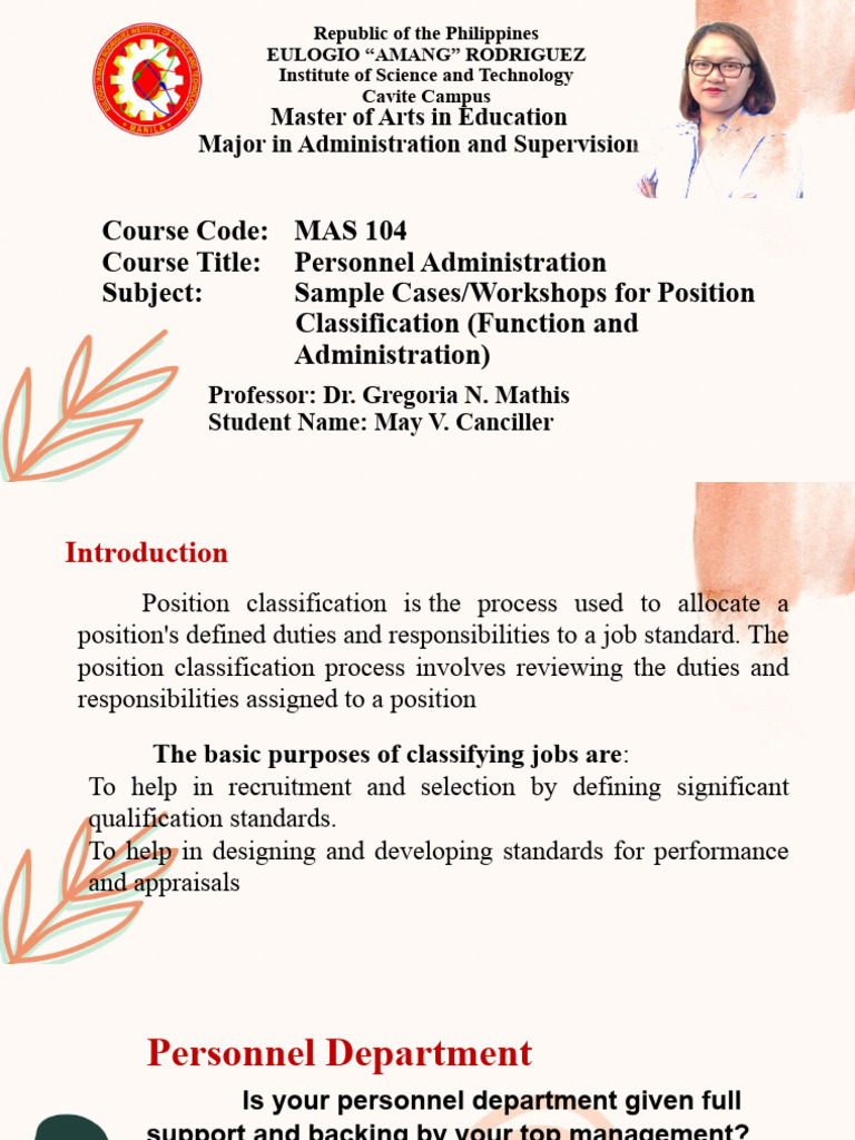 Sample Cases on Position Classification | PDF | Employment | Employee ...