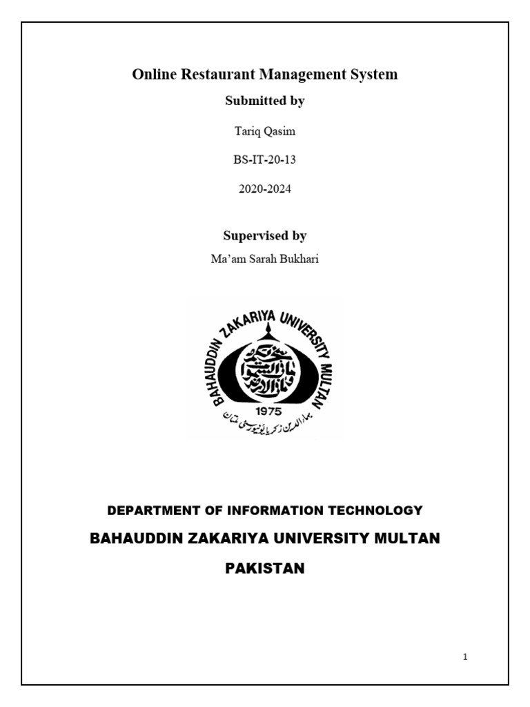 Online Restaurant Management | PDF | World Wide Web | Internet & Web