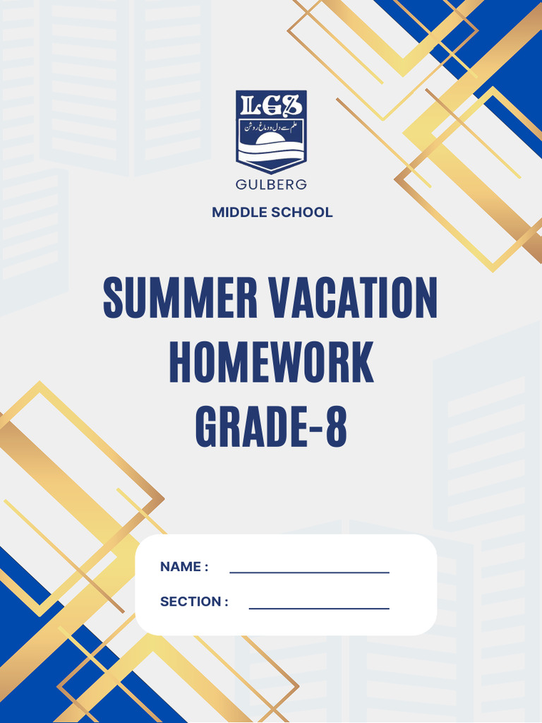G8 Summer Holidays Homework 2023-2024 | PDF