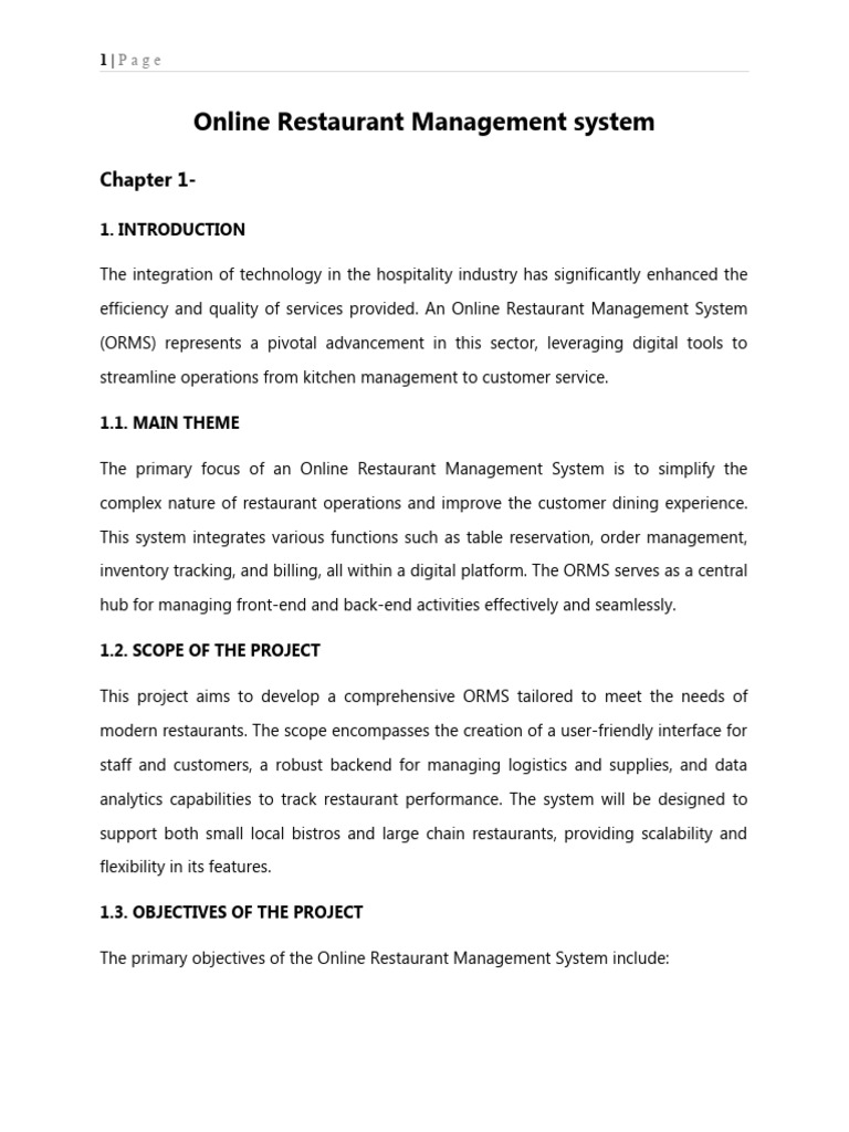 Online Restaurant Management System | PDF | Load Balancing (Computing ...