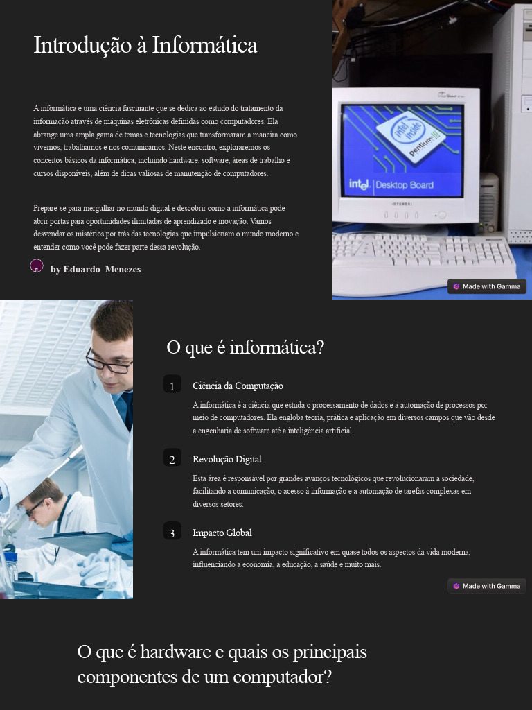 Introdução à Informática e Tecnologia | PDF | Programas | Hardware de ...