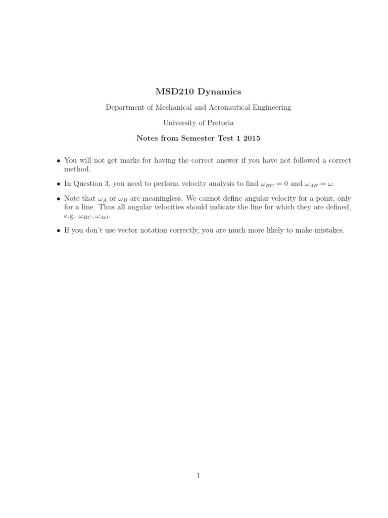 MSD St1 2015 - Memo | PDF