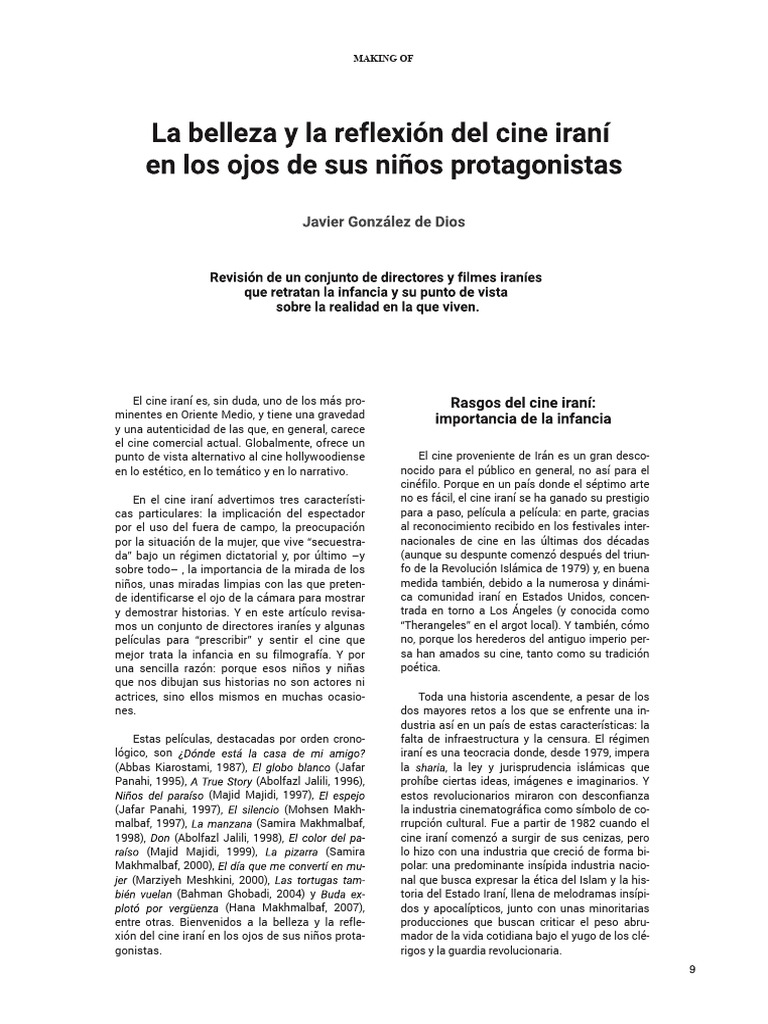 2021 - El Cine Iraní en Los Ojos de Sus Niños Protagonistas - Making of ...