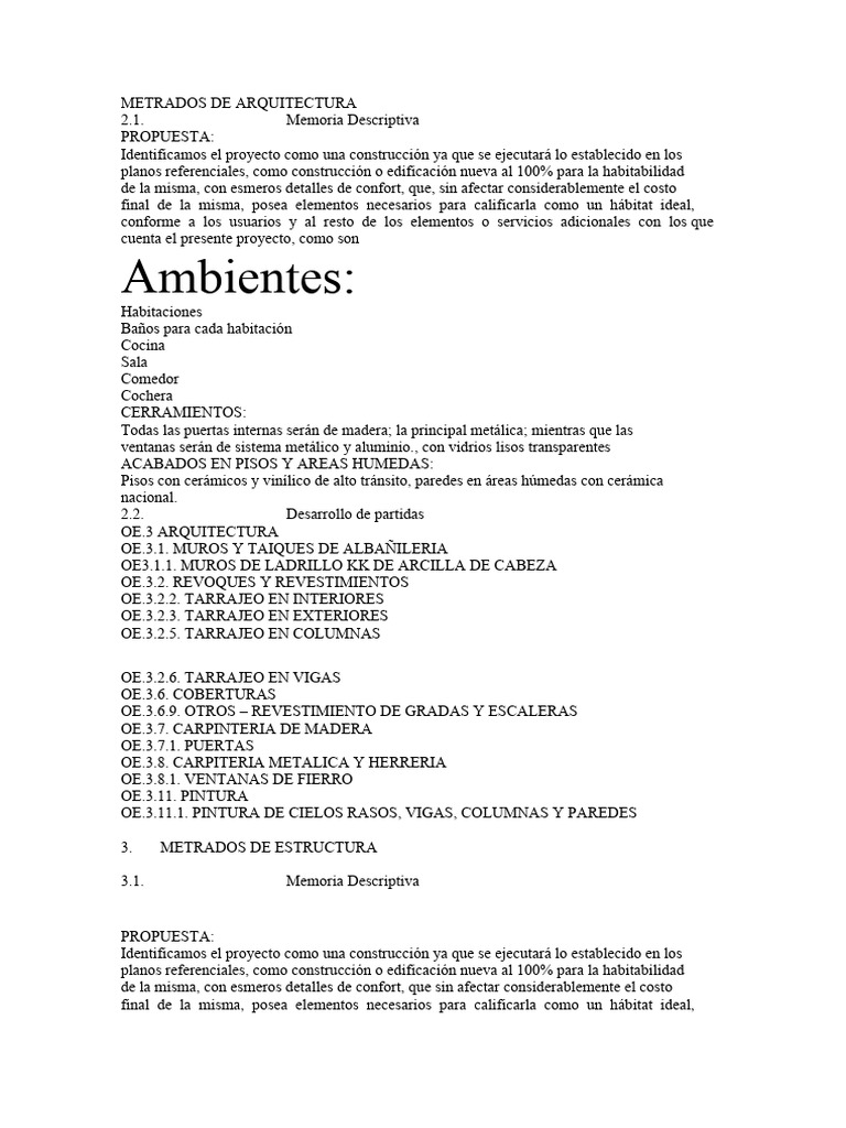 Metrados de Arquitectura | PDF | Hormigón | Fundación (Ingeniería)