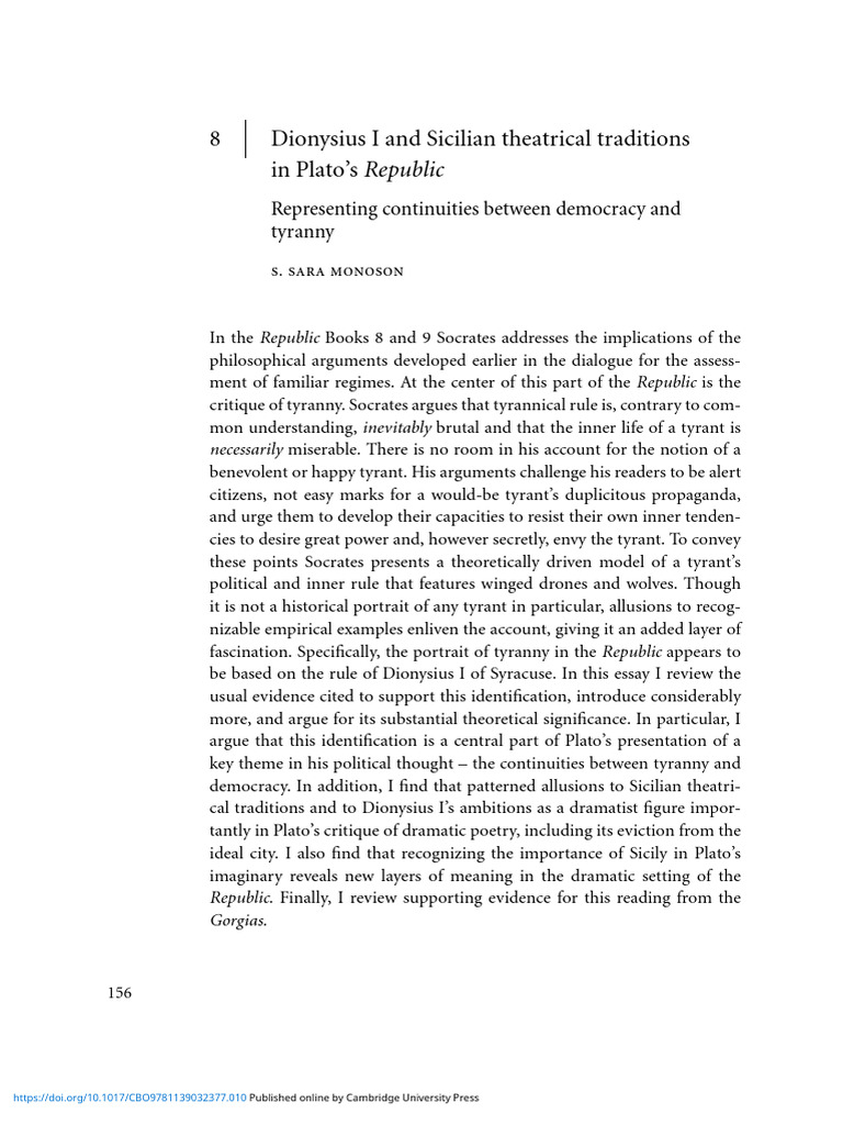 Dionysius I And Sicilian Theatrical Traditions In Platos Republic Pdf