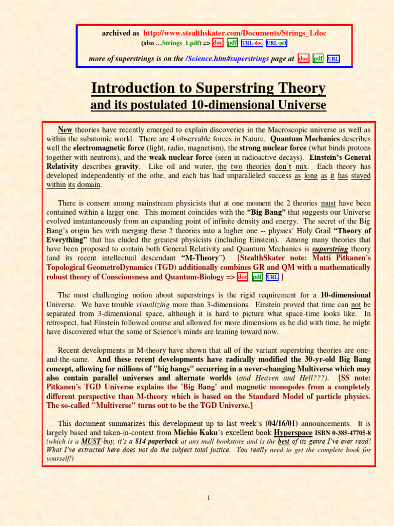 Strings 1 | PDF | String Theory | Dimension