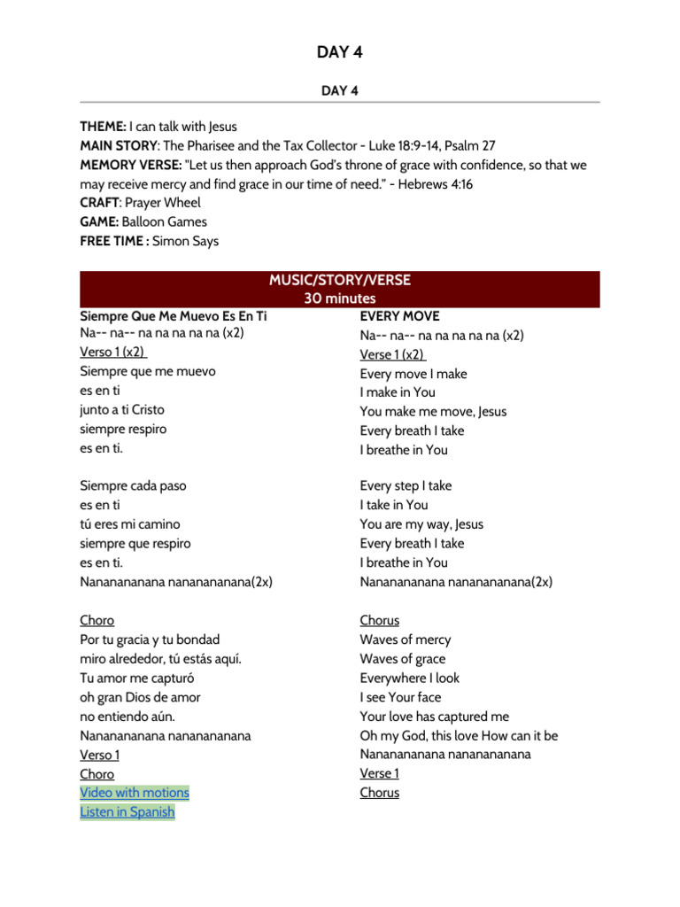 VBS_Day4 | Download Free PDF | Prayer | Jesus