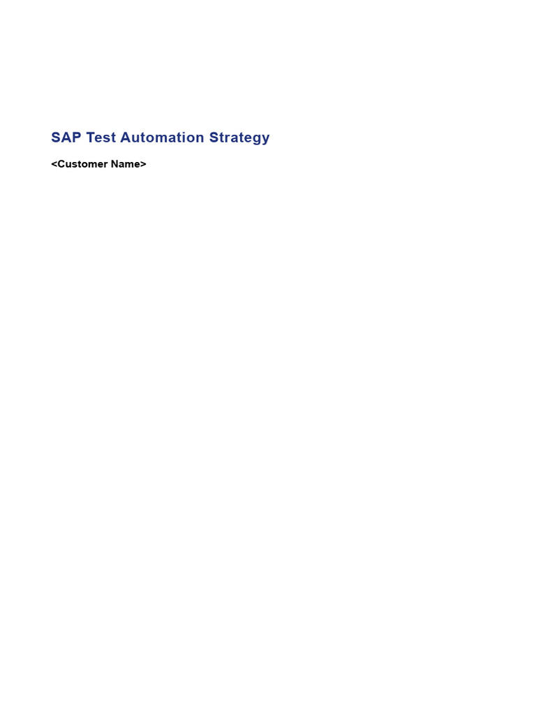 SAP Test Automation Strategy Ref | PDF | Software Testing | Enterprise ...