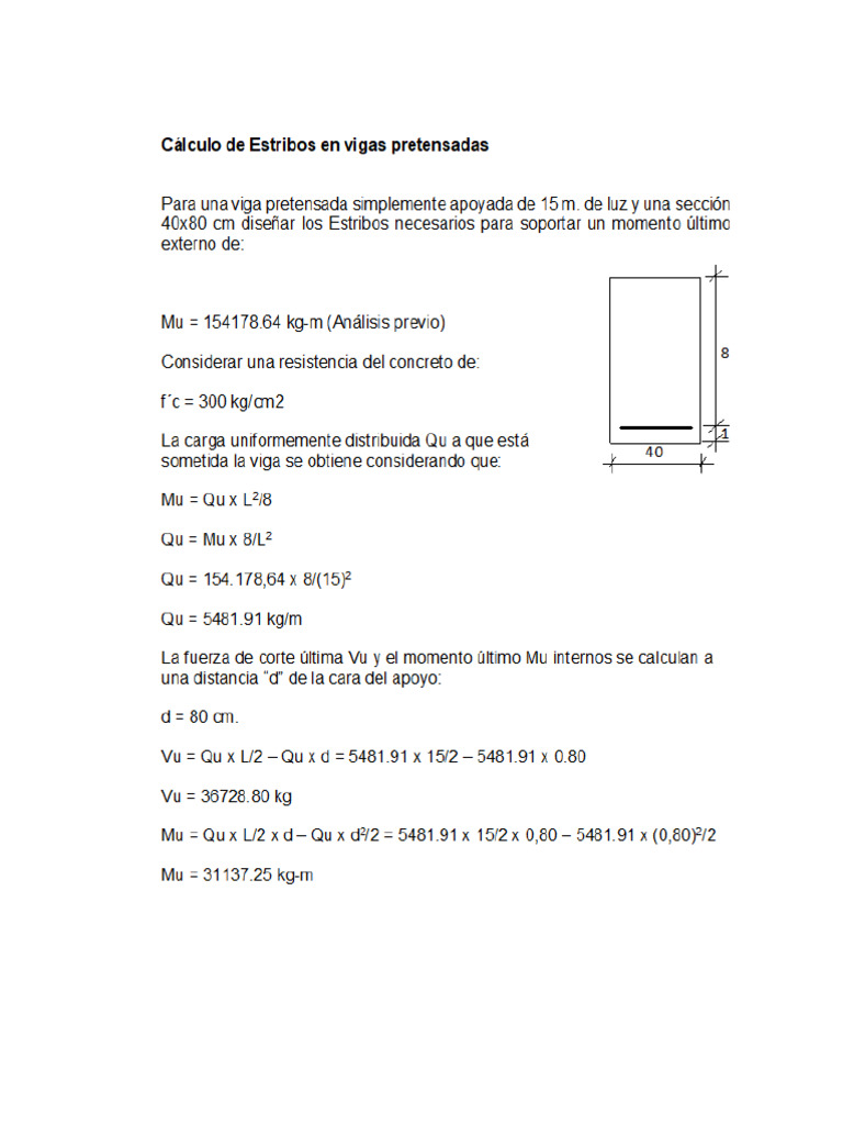 Diseño De Vigas Pretensadas Corte1 Pdf