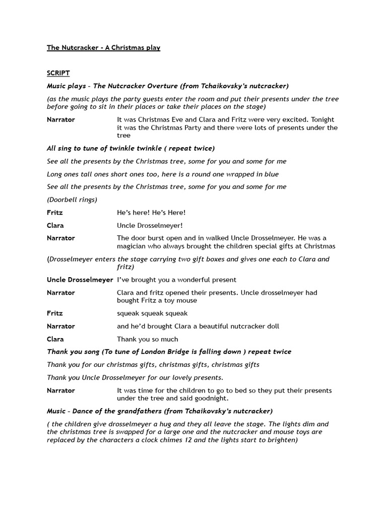 The Nutcracker Christmas Play Script | PDF | The Nutcracker | Candy