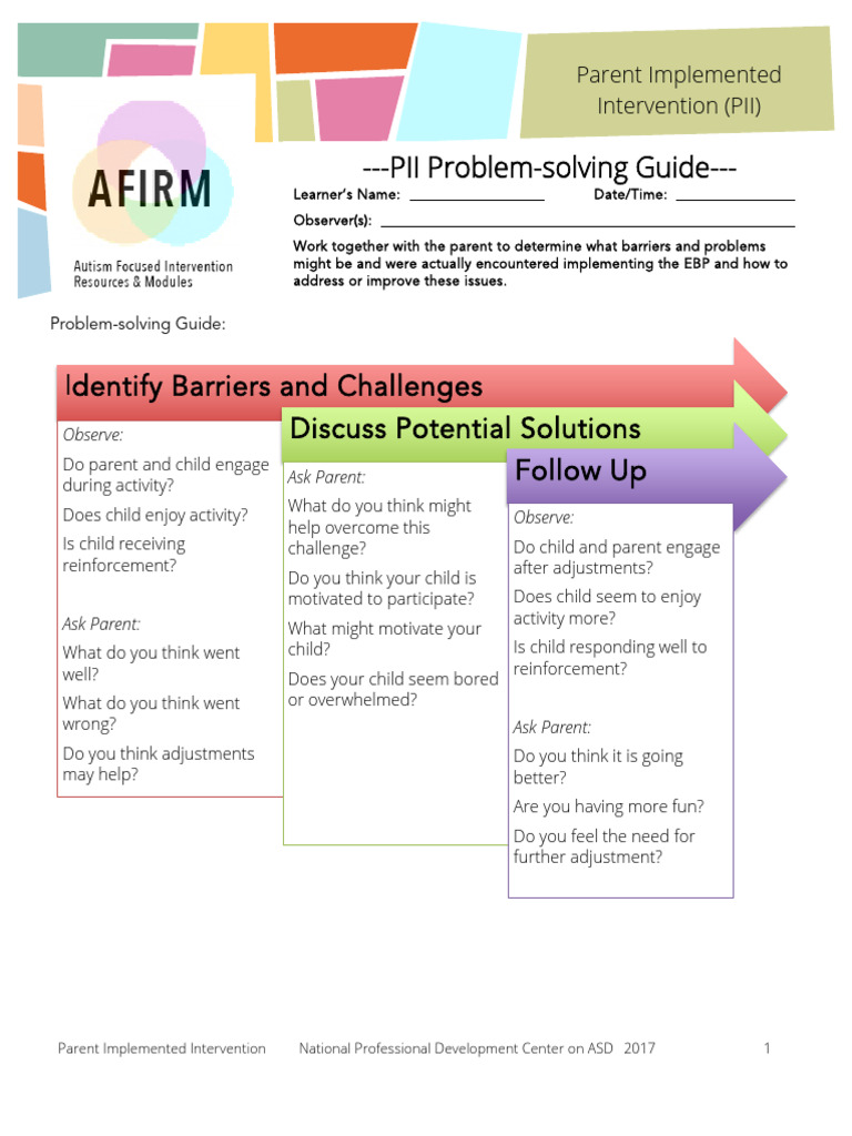 PII Problem-Solving Guide | Download Free PDF | Behavior Modification | Cognition