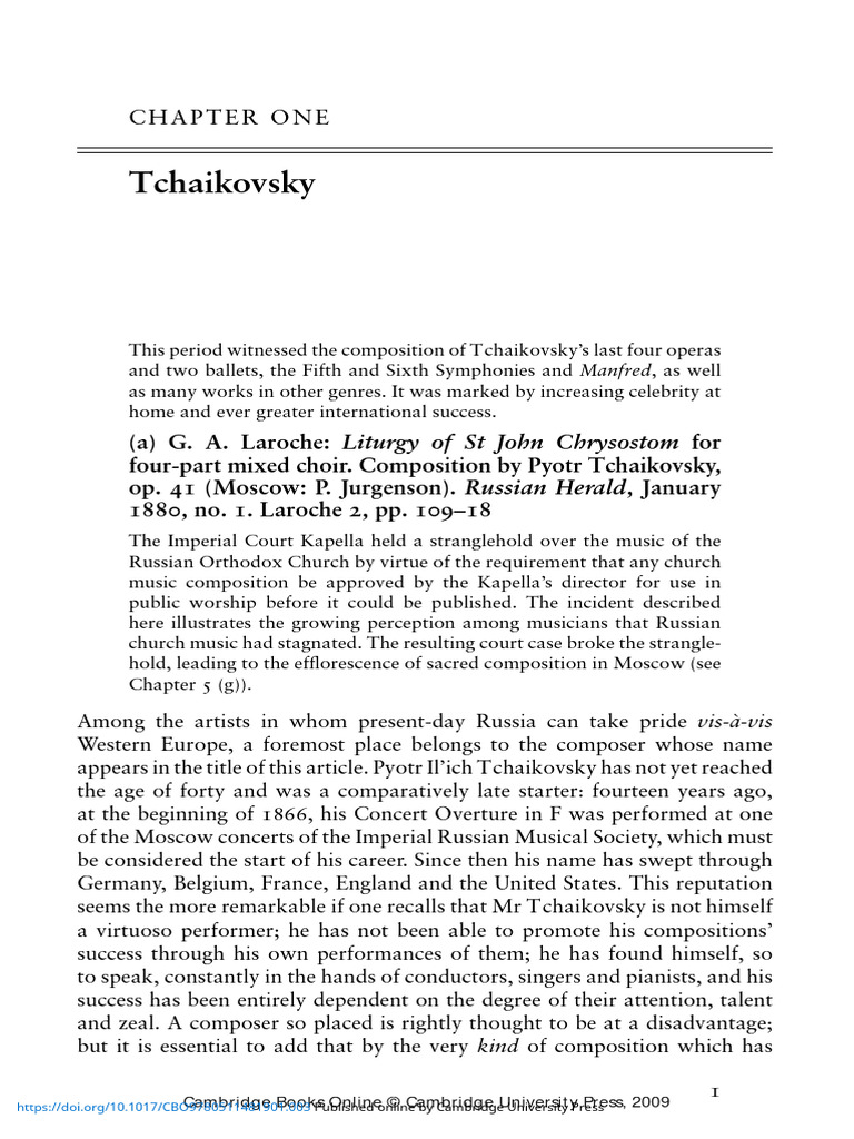 Tchaikovsky's Musical Legacy | PDF | Pyotr Ilyich Tchaikovsky | Symphony