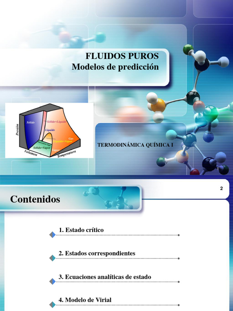 CLASE 2 - FLUIDOS PUROS - MODELOS | PDF | Química | Termodinámica