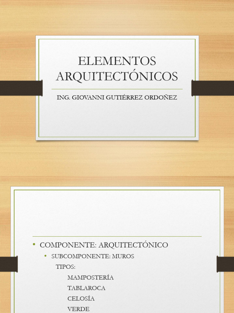 Elementos Arquitectónicos | PDF