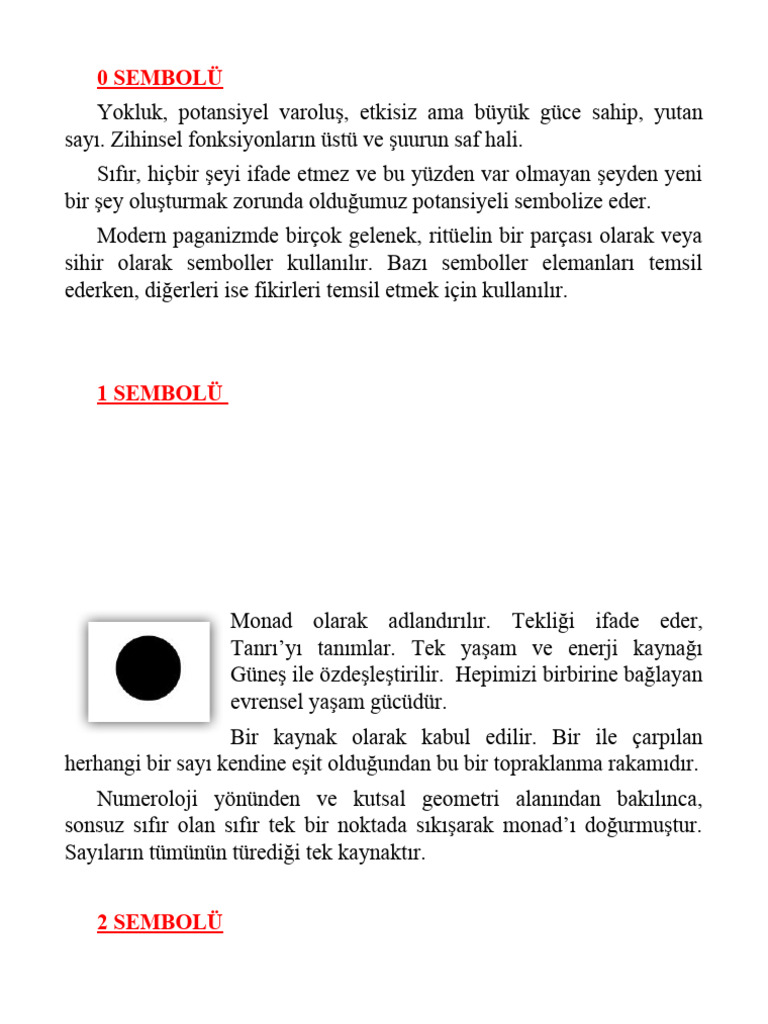 Semboller Eği̇ti̇mi̇ 1. Ders | PDF