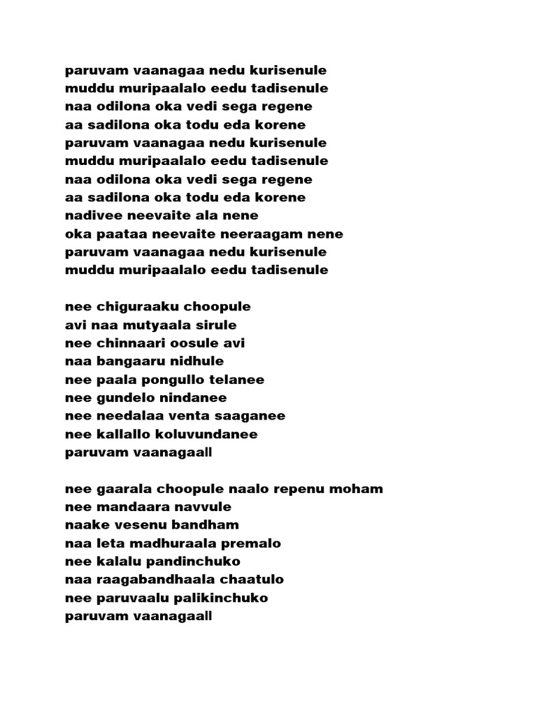 Telugu Song Paruvam Vanaga | PDF | Self-Improvement | Religion ...