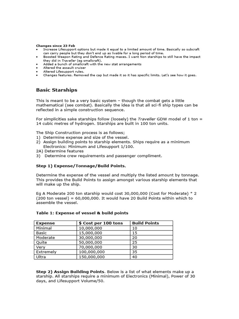 The Fantasy Trip - Traveller Basic Starships Ver2.1.1.1 | PDF | Ships ...