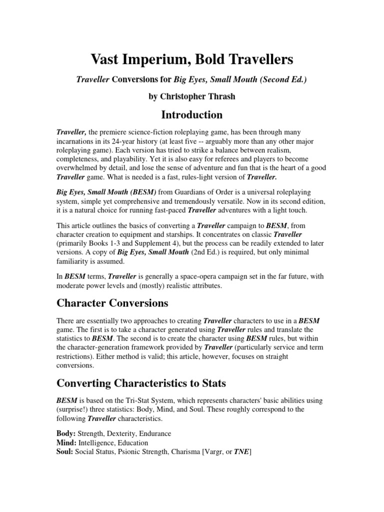 Vast Imperium, Bold Travellers (BESM 2e) | PDF | Artillery