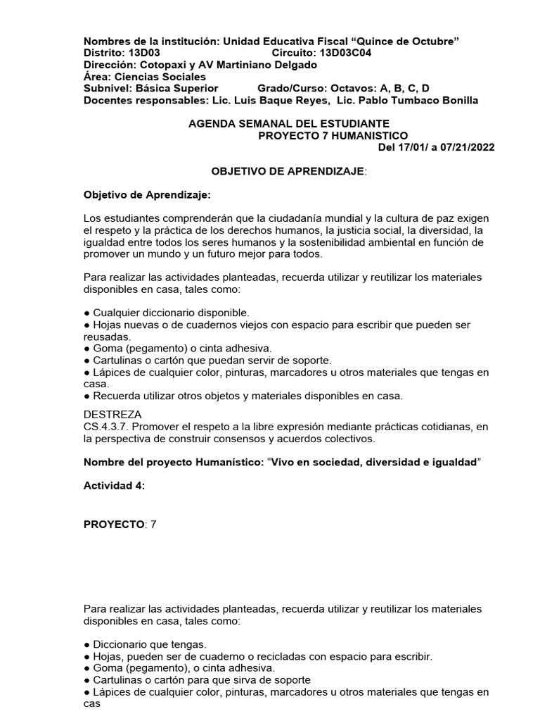 ACTIVIDAD 4 PROYECTO 7, VALESKA Ortiz | PDF | Libertad de expresión | Adolescencia