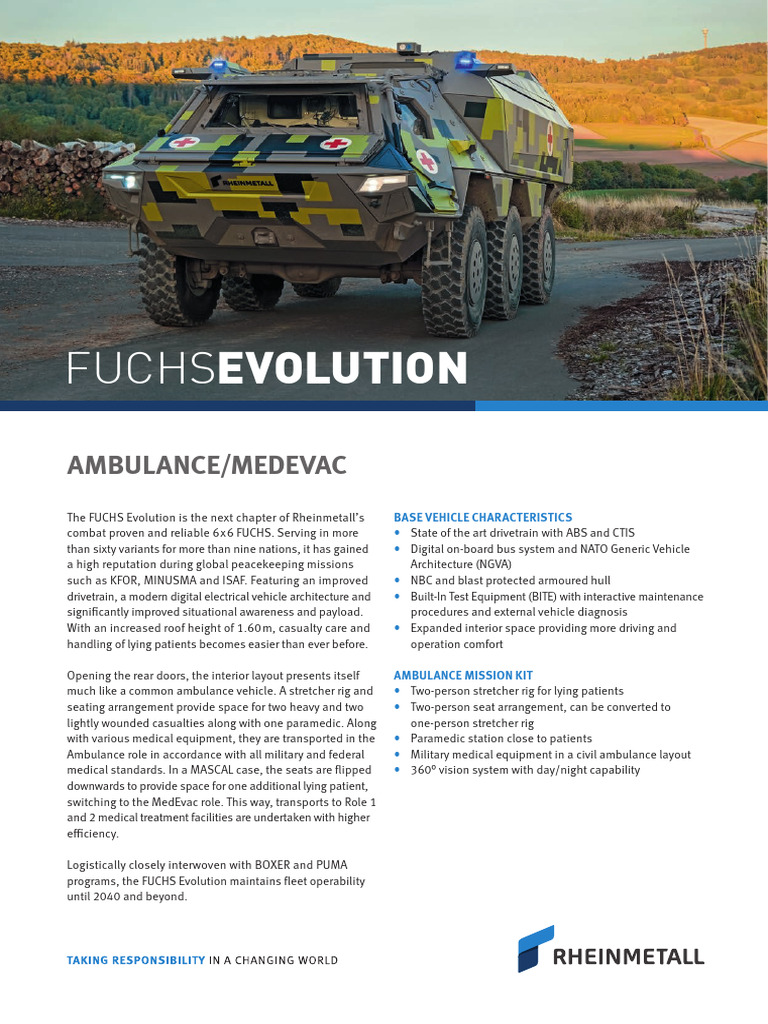 Rheinmetall Fuchs Evolution Ambulance MEDEVAC | PDF | Ambulance | Land ...
