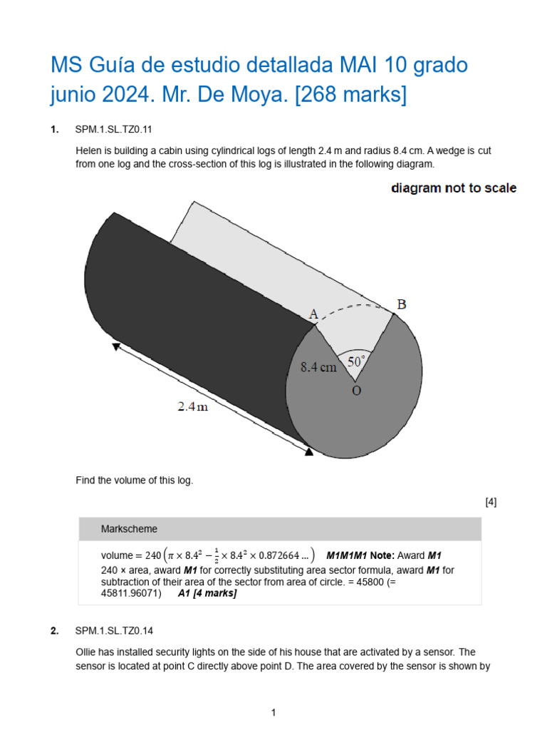 MS Guía de Estudio Detallada MAI 10 Grado Junio 2024. Mr. de Moya. | Download Free PDF | Area ...