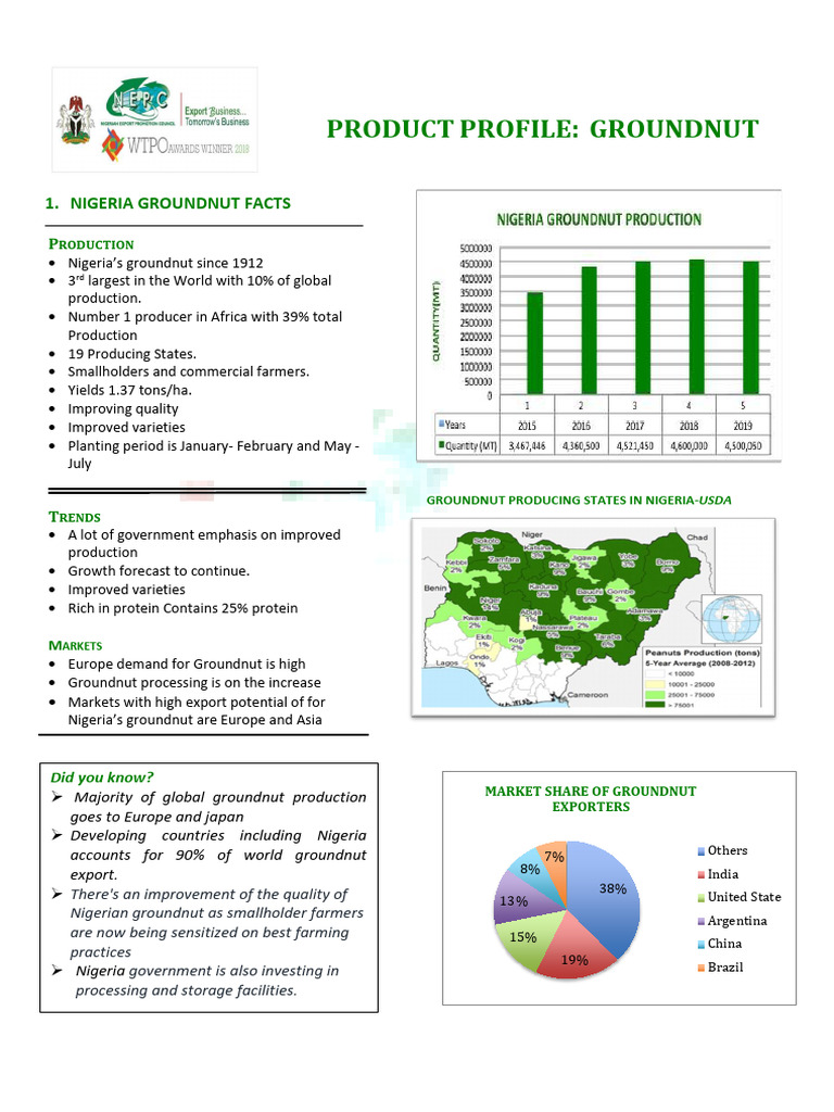 Nigeria Groundnut Production & Export Insights | PDF | Peanuts | Packaging And Labeling