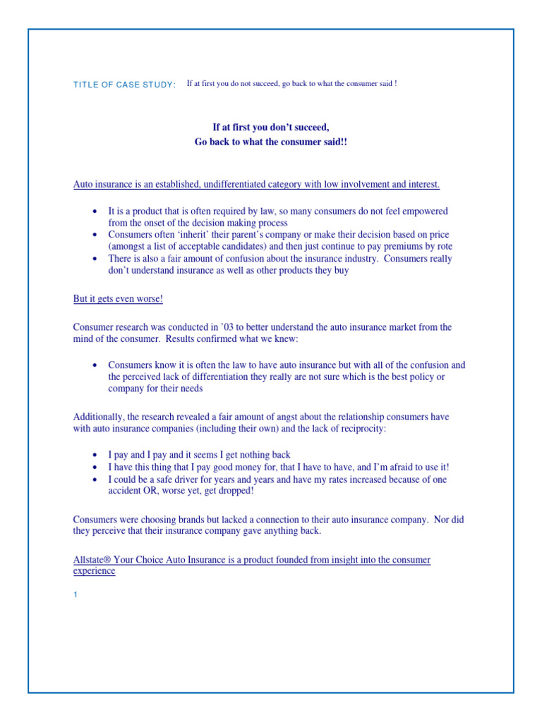 Allstate 2007 Ogilvy Case Study | PDF | Insurance | Allstate