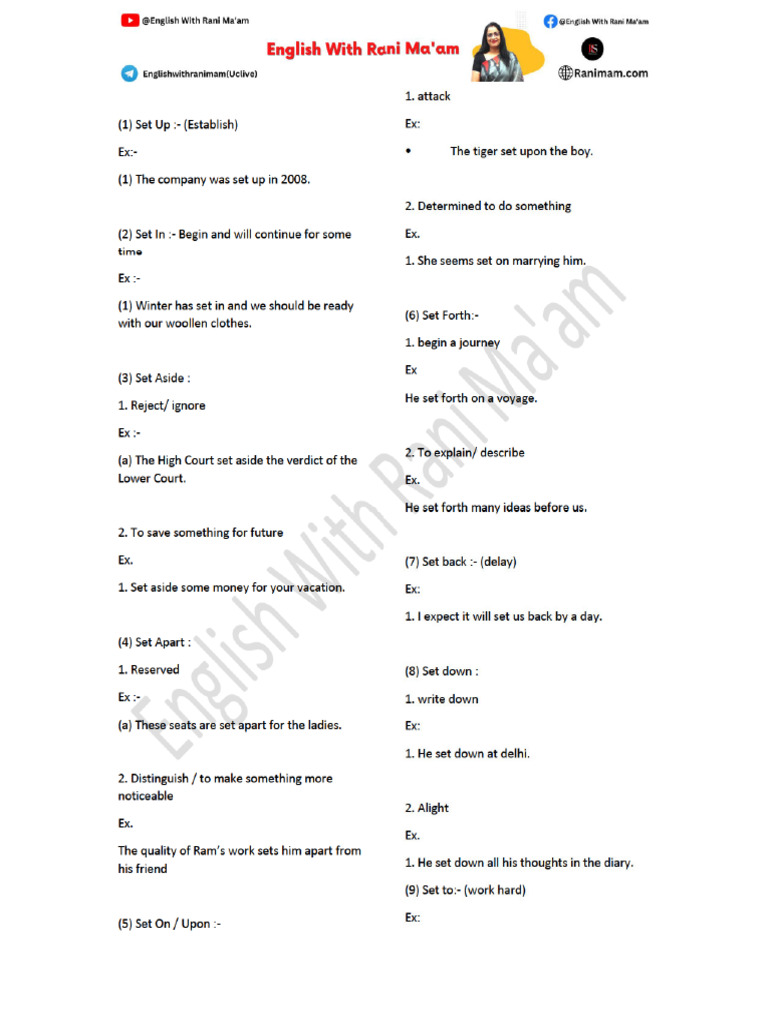 Set Phrasal Verb 1 | PDF