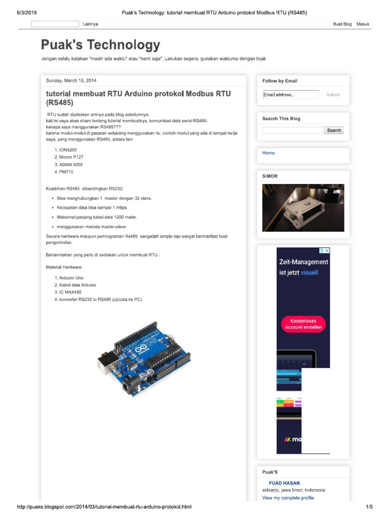 arduino for scara modbus | PDF