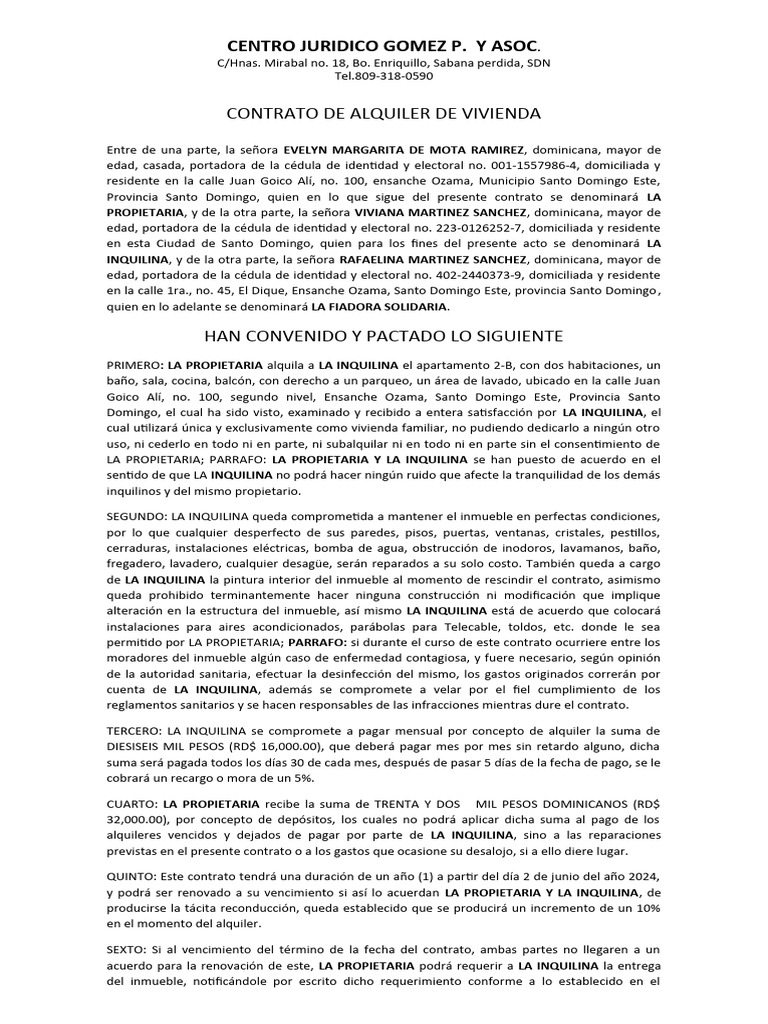 Centro Juridico Gomez P | PDF | República Dominicana | Documento de identidad