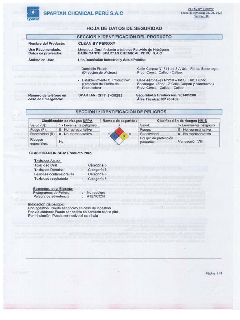 Clean by Peroxy (FDS) 2024 | PDF