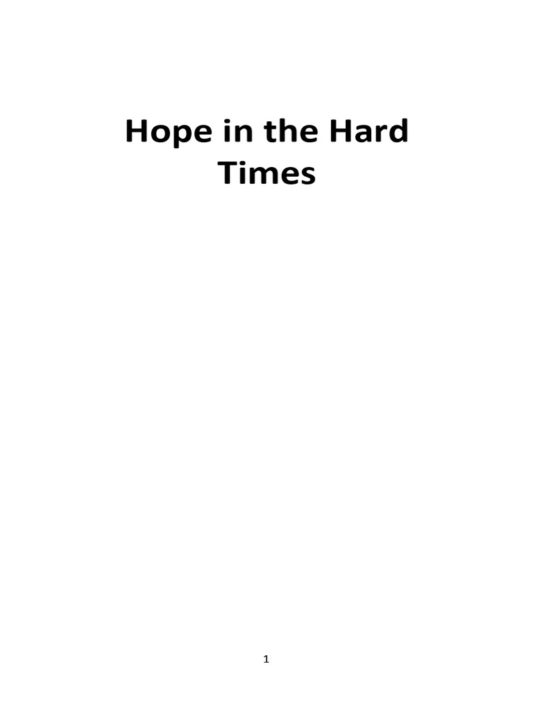 Spiritual Hope in Hard Times | PDF | Bible | Chapters And Verses Of The ...