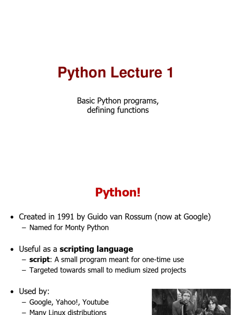 Python Lec 1 | PDF | Python (Programming Language) | Variable (Computer ... Python Lec 1 | PDF | Python (Programming Language) | Variable (Computer ...