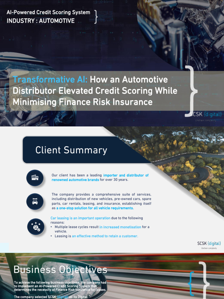AI Credit Scoring Case Study Automotive | PDF | Credit Score ...