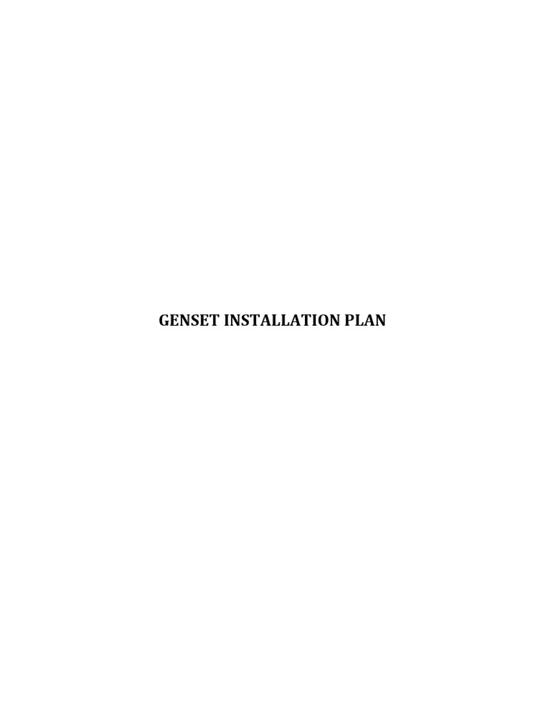 Genset Installation Plan Overview | PDF | Computers | Technology ...
