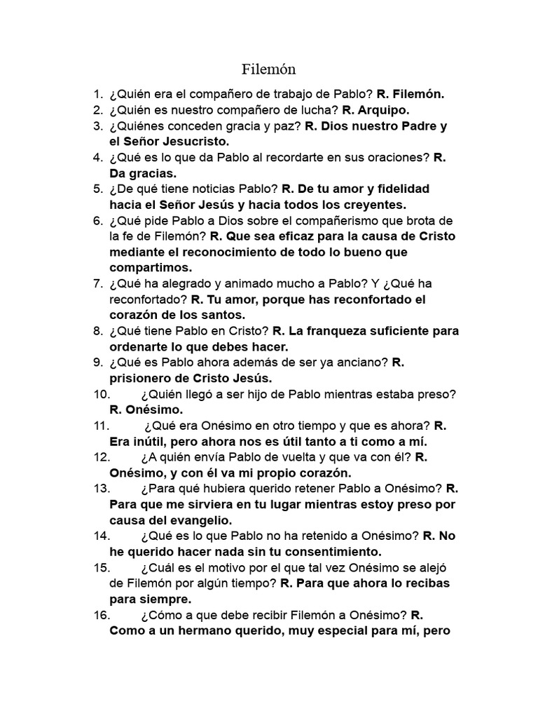 Filemón | Descargar gratis PDF | Epístola a Filemón | Pablo el apóstol