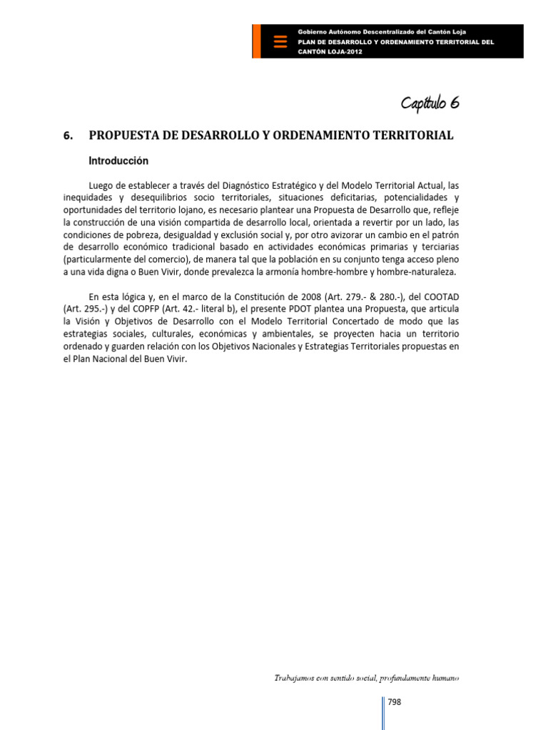 Propuesta Pdot Pdf Alcantarillado Infraestructura