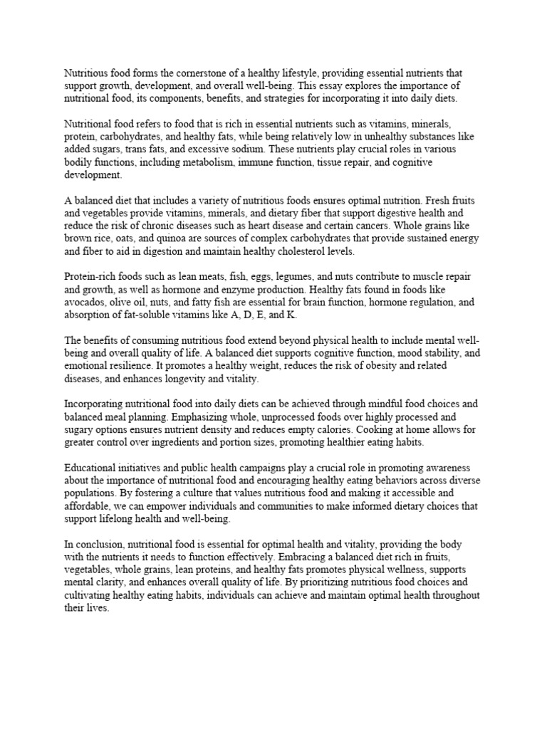 Nutritious food forms the cornerstone of a healthy lifestyle | Download ...