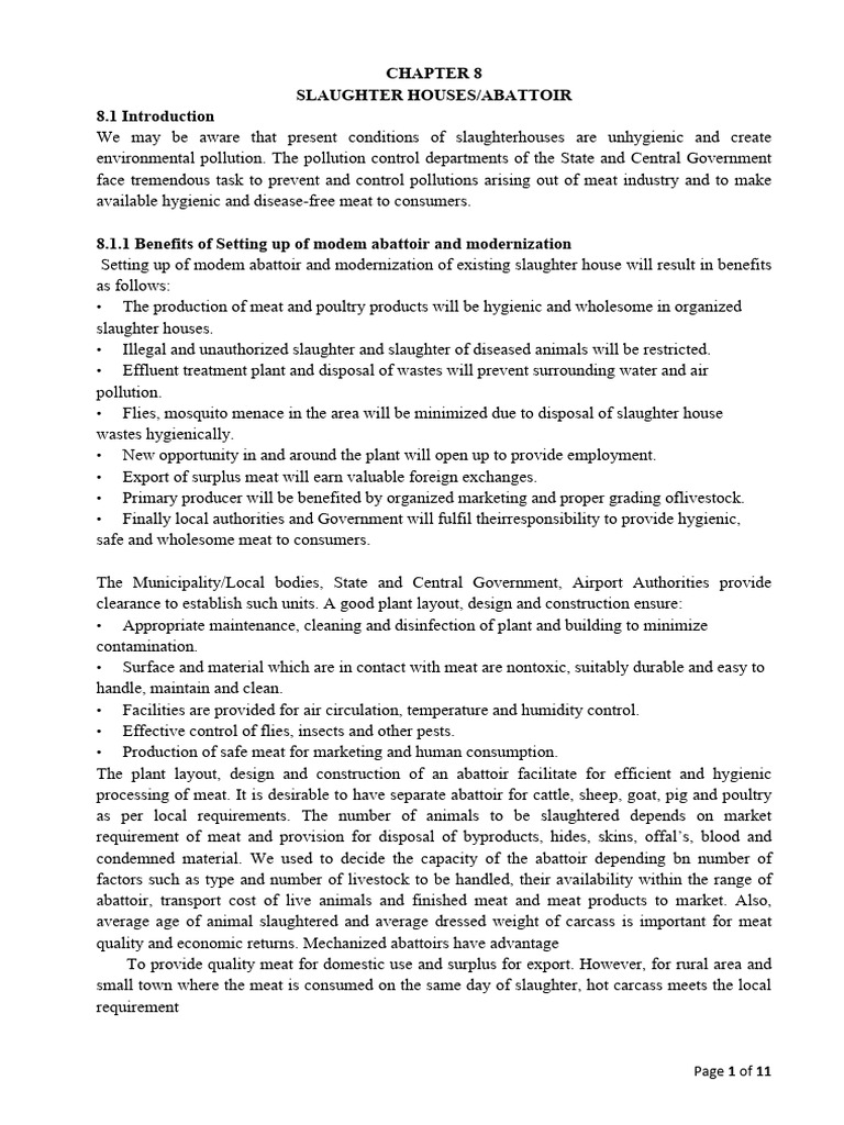 Modern Abattoir Benefits & Design | PDF | Slaughterhouse | Meat