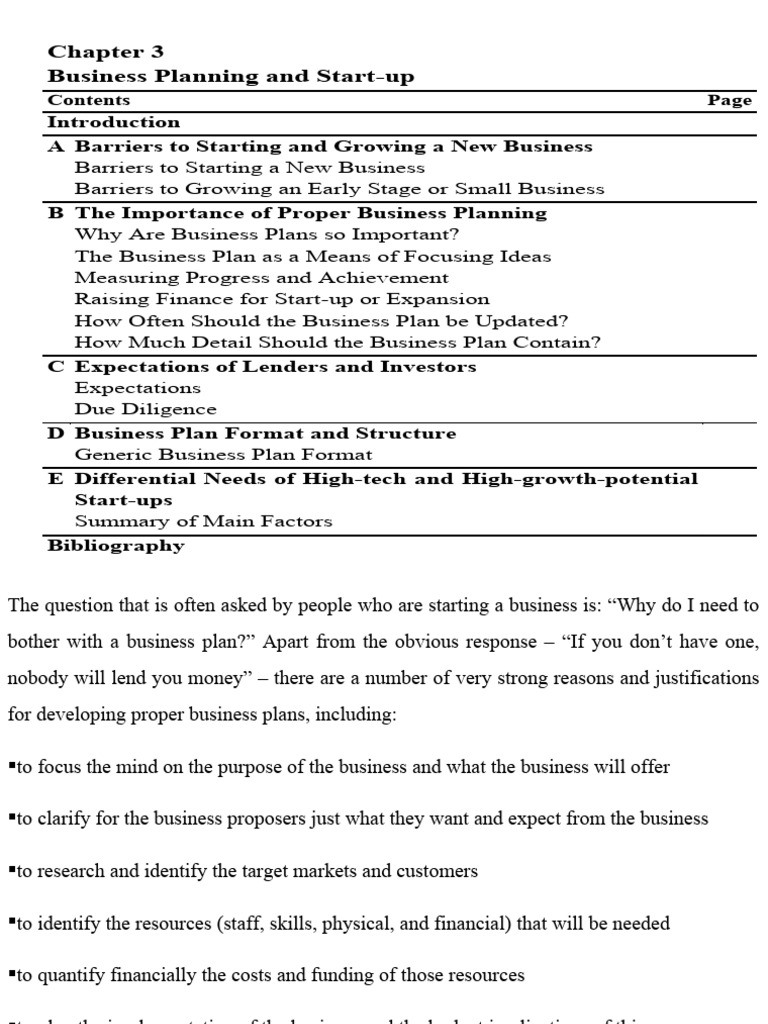 Chapter 3 Business Plan and Start Up | PDF | Business Plan | Startup ...
