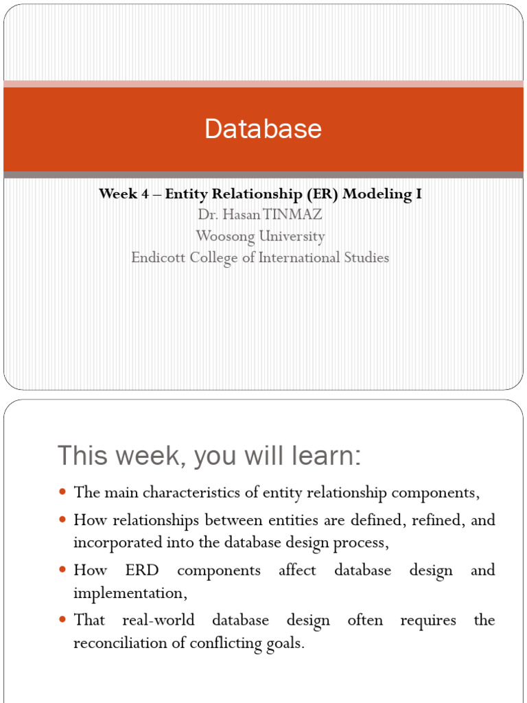 Week 4 - ER Modelling I | PDF | Computing | Data Management