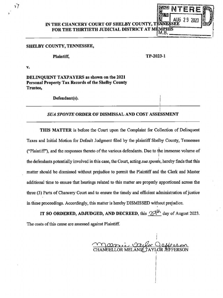 Case Documents - Case Id Tp-2023 - Docket Code Sua Sponte Order ...